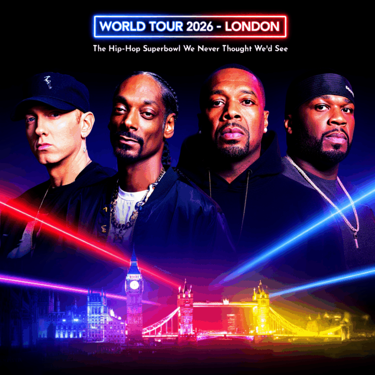 The Eminem, Snoop Dogg, Dr. Dre and 50 Cent 2026 world tour is expected to sell 2 million ...