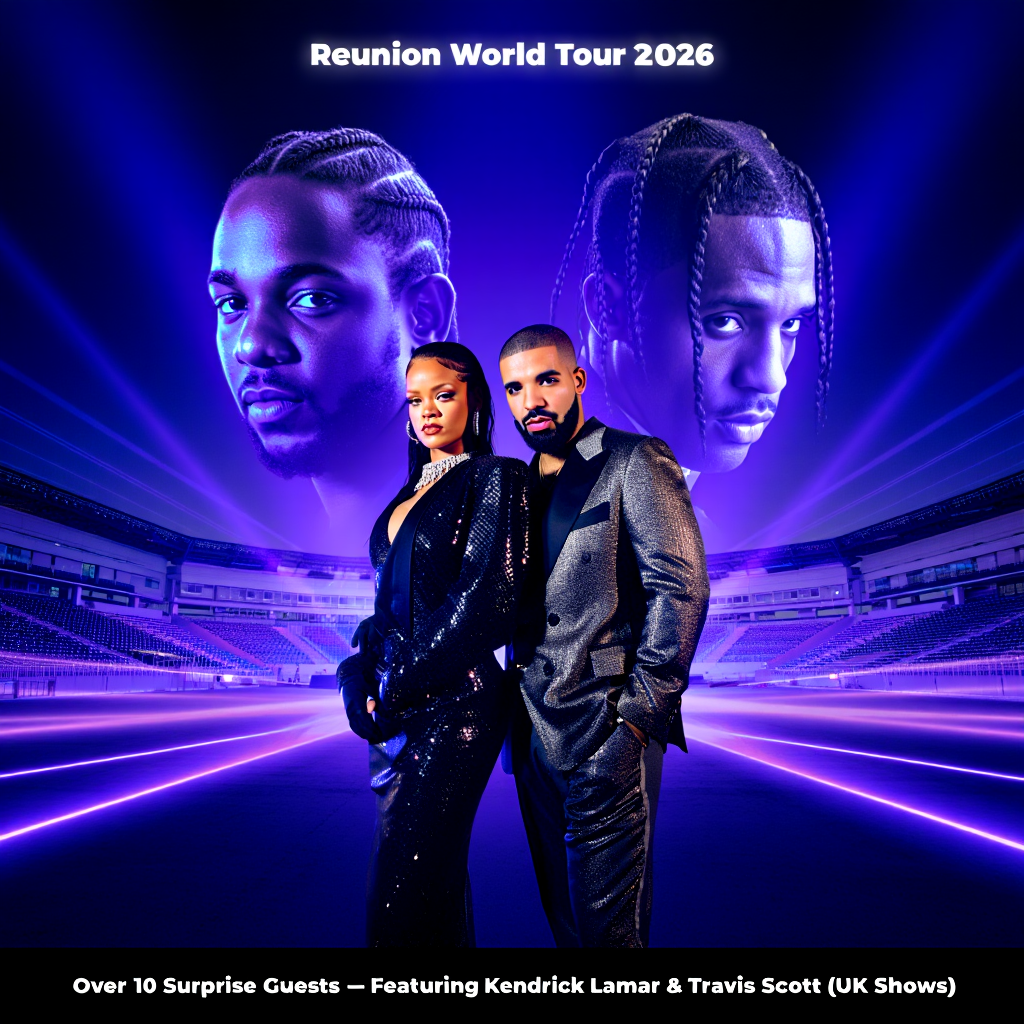 The Rihanna & Drake World Tour 2026 in UK is set to hit 14 cities ...